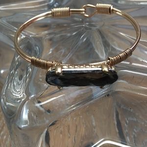 Jewelry | Gray Gemstone Gold Wire Bangle Boho Jewelry | Poshmark